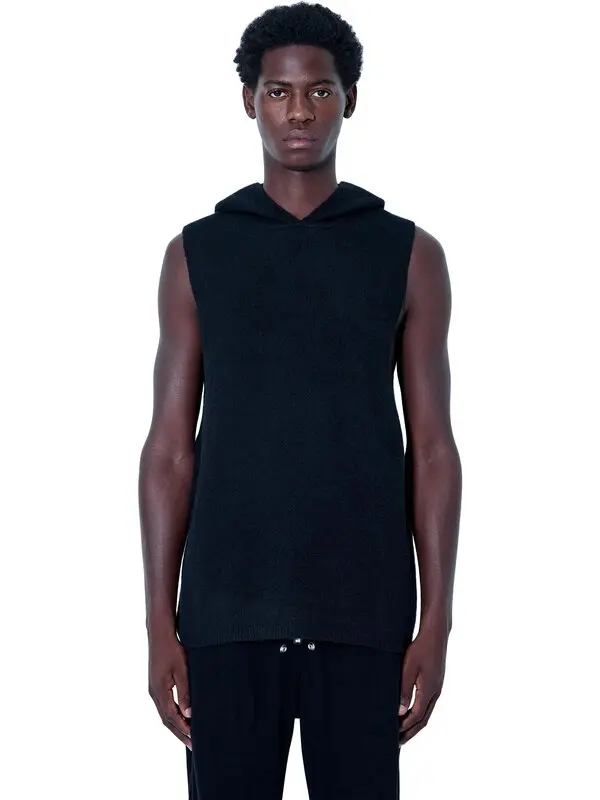 Rick Owens Hooded Tank Top - Black