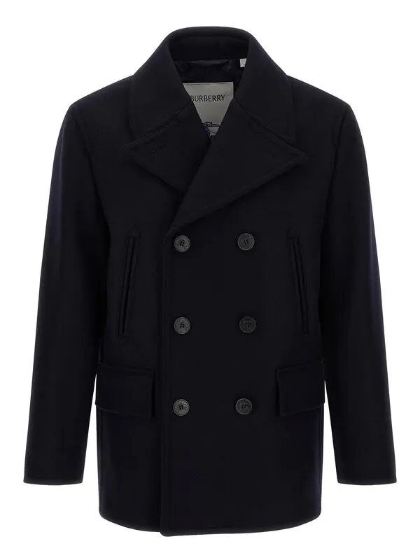 Burberry Shelborne Wool Coat - Blue