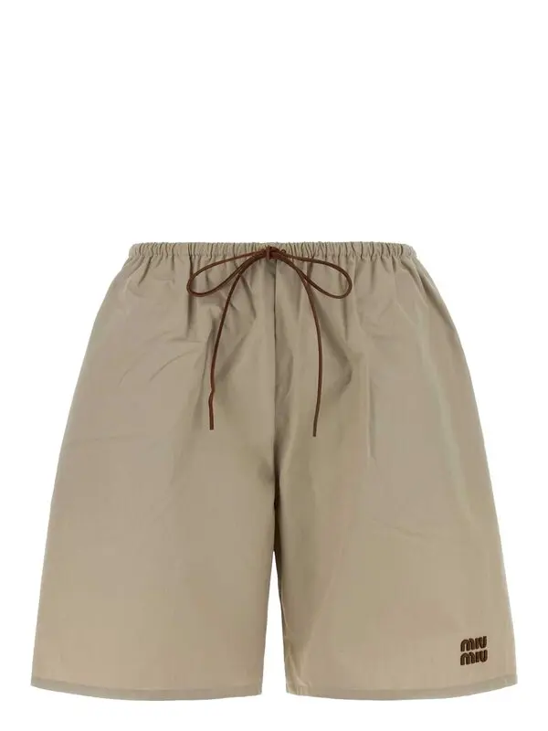 Miu Miu Poplin Bermuda Shorts - Brown