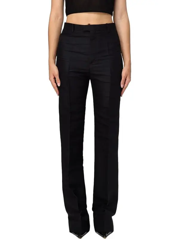 Gucci Slim Fit Flared Silk Trousers With Tailored Cut - Black