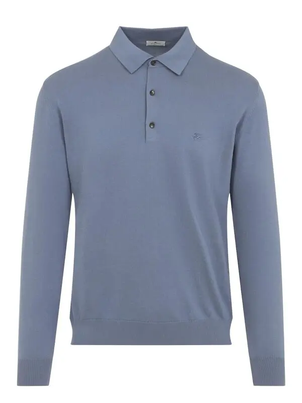 Etro Knitted Polo - Blue