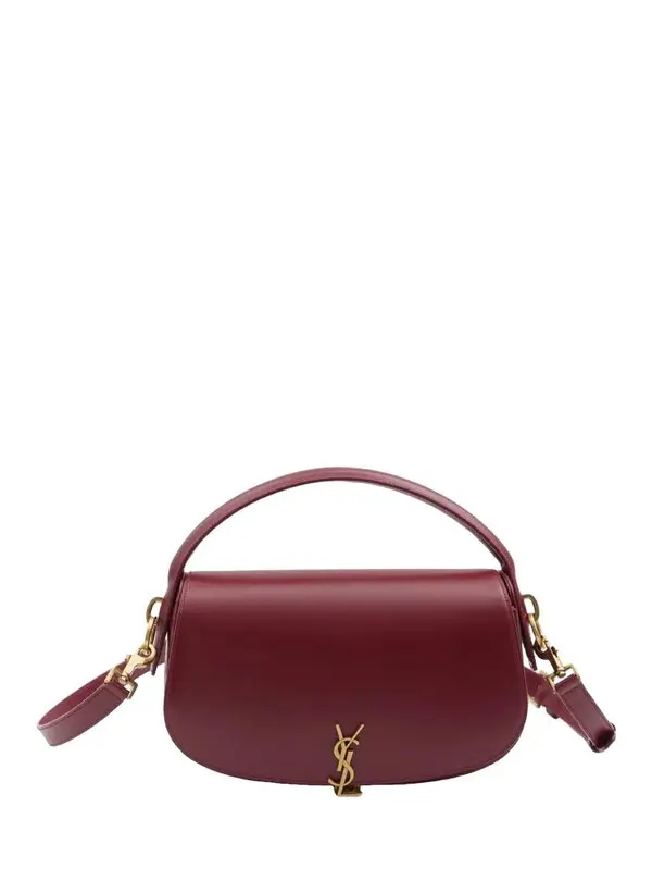 Saint Laurent Voltaire Box Leather Shoulder Bag - Red