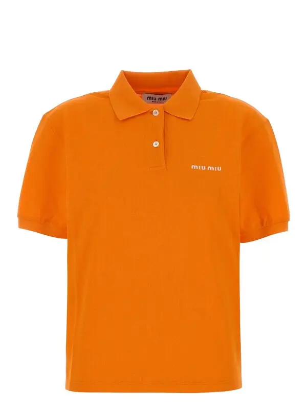 Miu Miu Cotton Piquet Polo Shirt - Orange