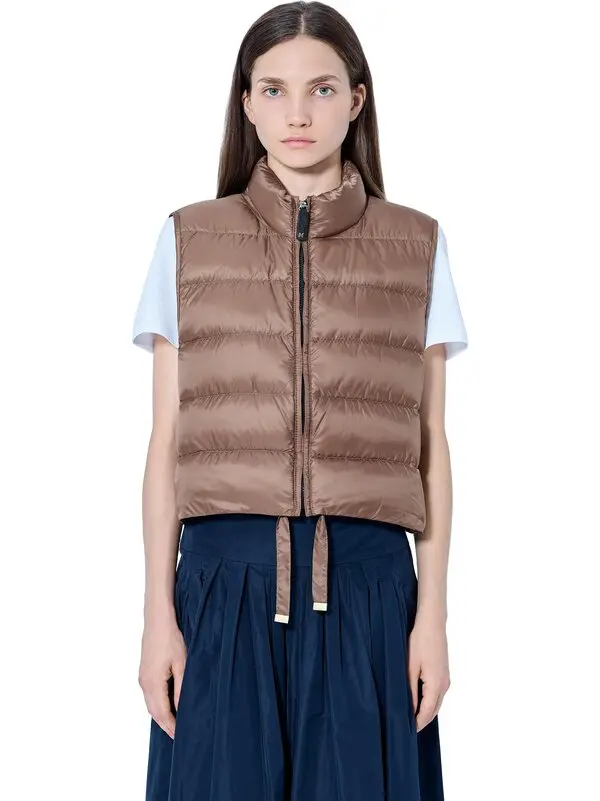 Max Mara Quilted Puffer Gilet - Brown
