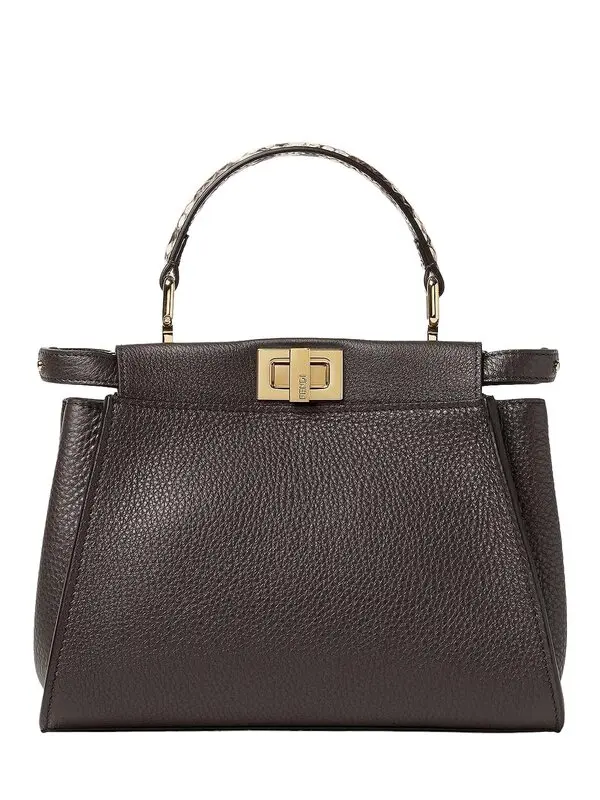 Fendi Peekaboo Mini Hammered Leather Handbag - Multicolor
