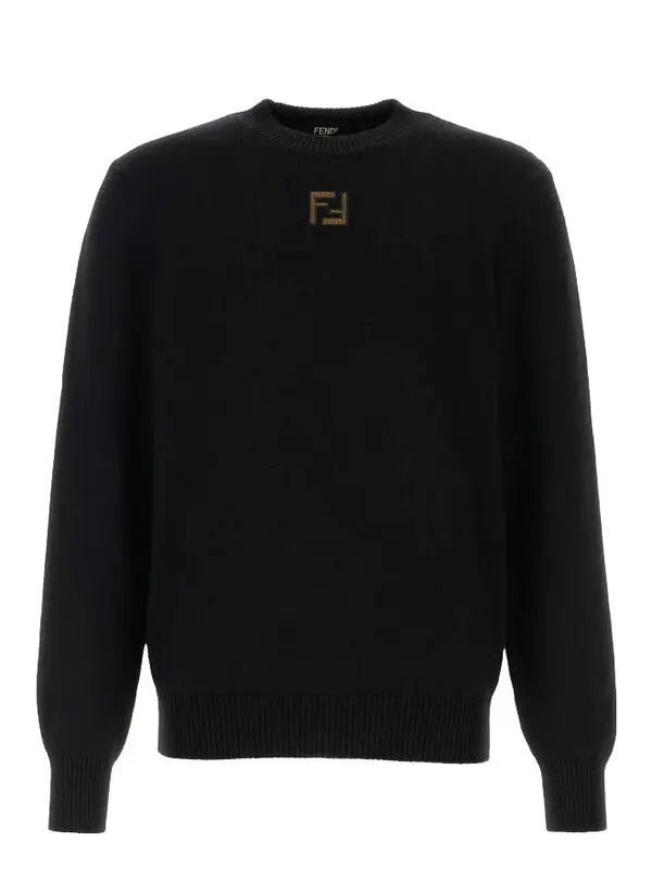 Fendi Ff Motif Wool Pullover - Black
