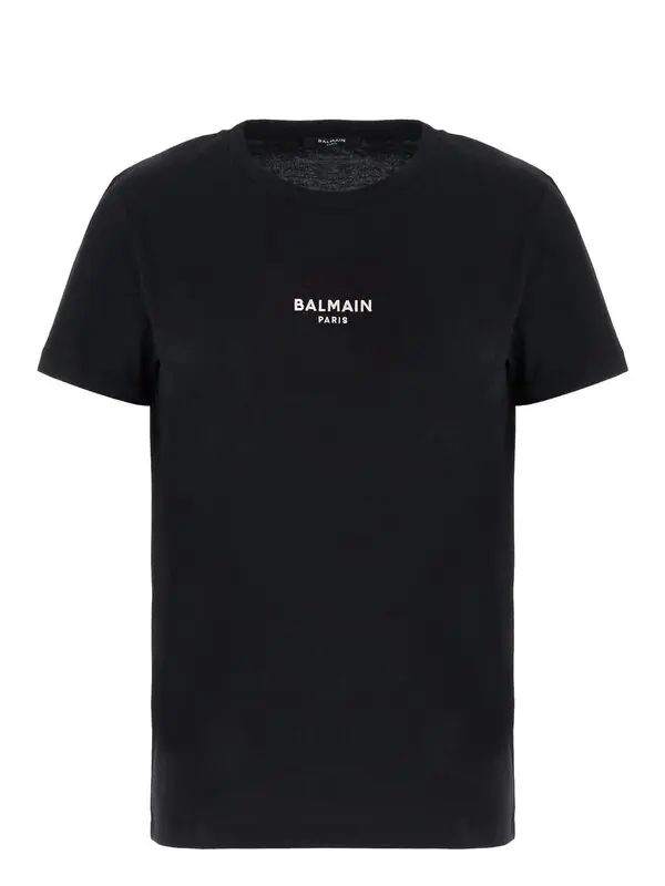 Balmain Logo Print Short Sleeve T-shirt - Multicolor