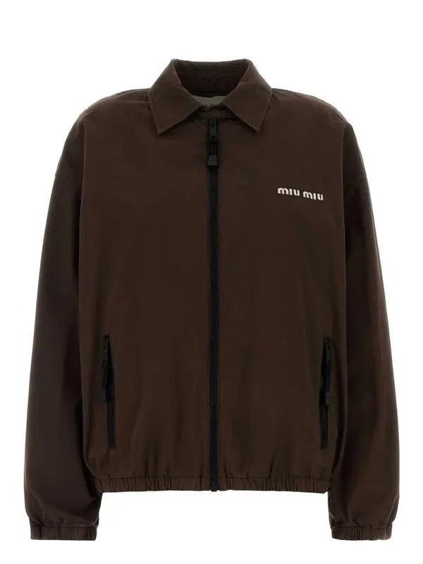 Miu Miu Gabardine Jacket - Brown