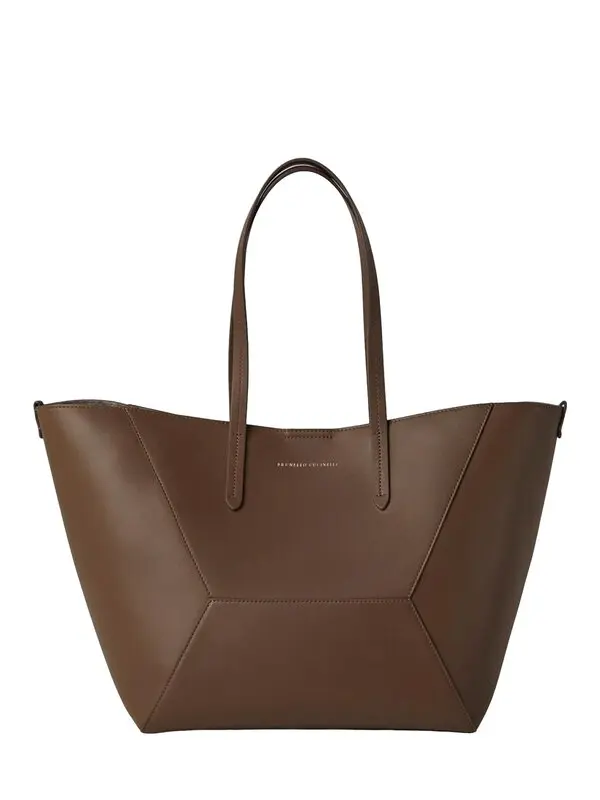 Brunello Cucinelli Bc Duo Hammered Leather Handbag - Multicolor