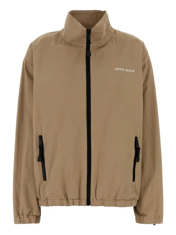 Miu Miu Gabardine Windbreaker - Brown