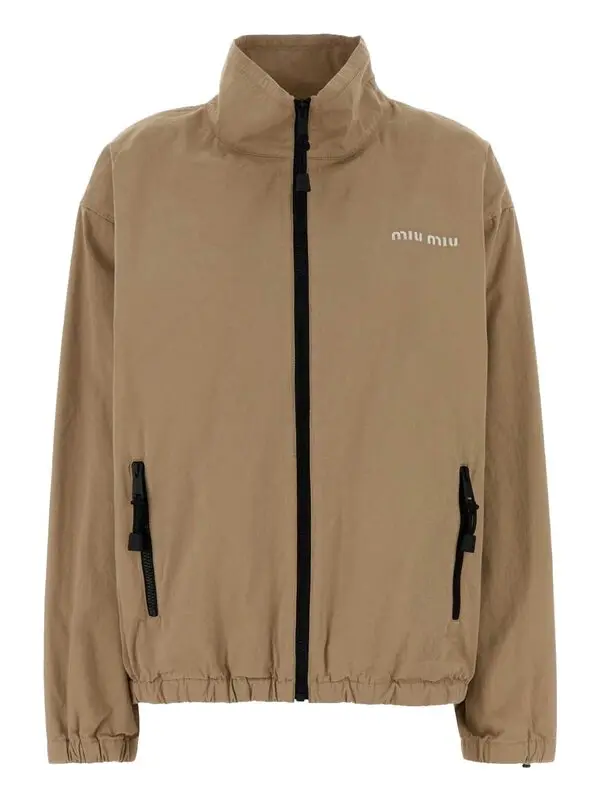 Miu Miu Gabardine Windbreaker - Brown