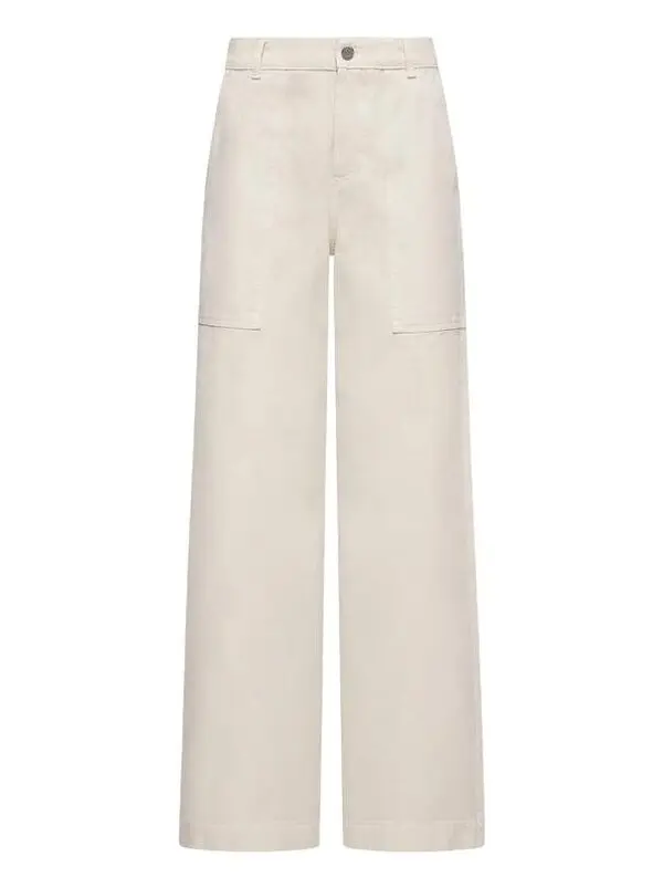 Moncler Wide Leg Palazzo Trousers - Cream