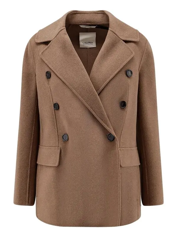 Max Mara Virgin Wool Pea Coat - Multicolor
