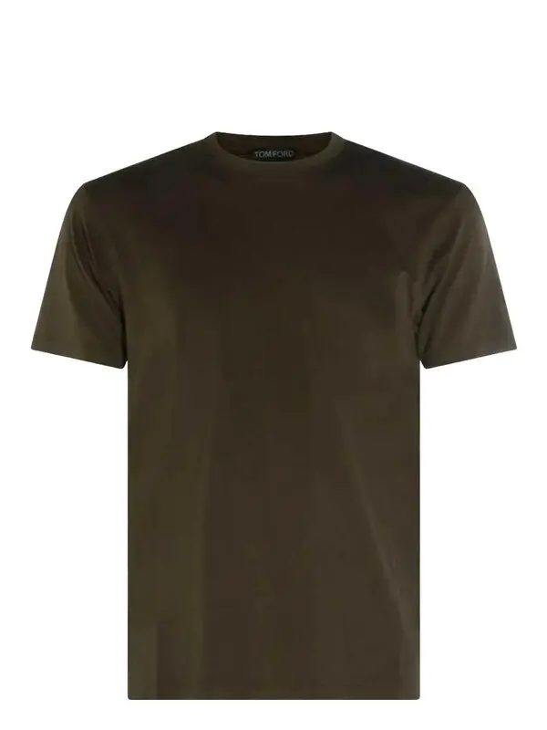 TOM FORD Embroidered Logo Crew-neck T-shirt - Brown