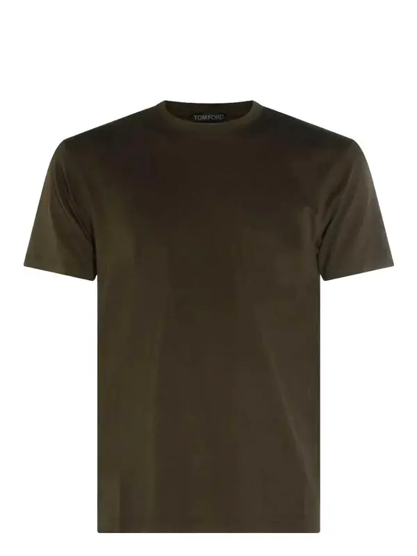 TOM FORD Embroidered Logo Crew-neck T-shirt - Brown