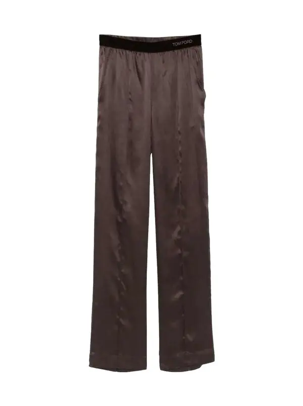 TOM FORD Logo-stripe Trousers - Brown