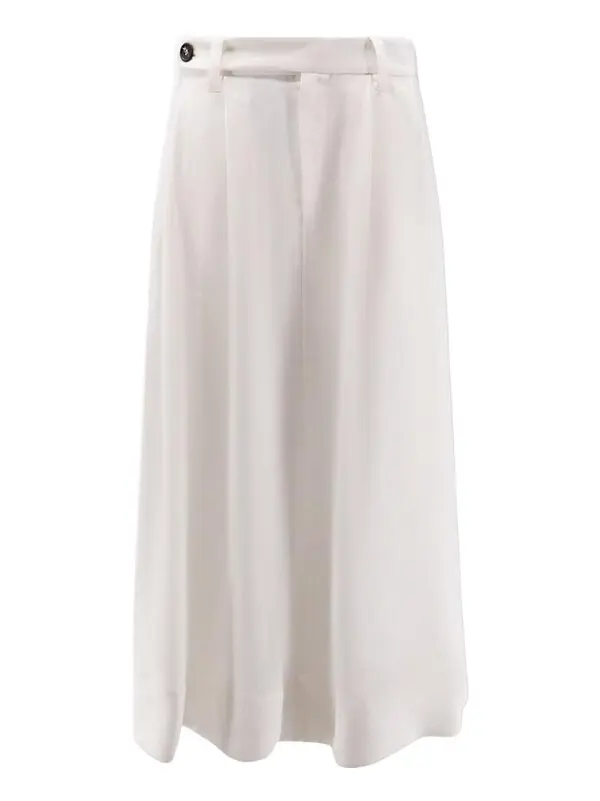 Brunello Cucinelli Viscose And Linen Skirt - Cream