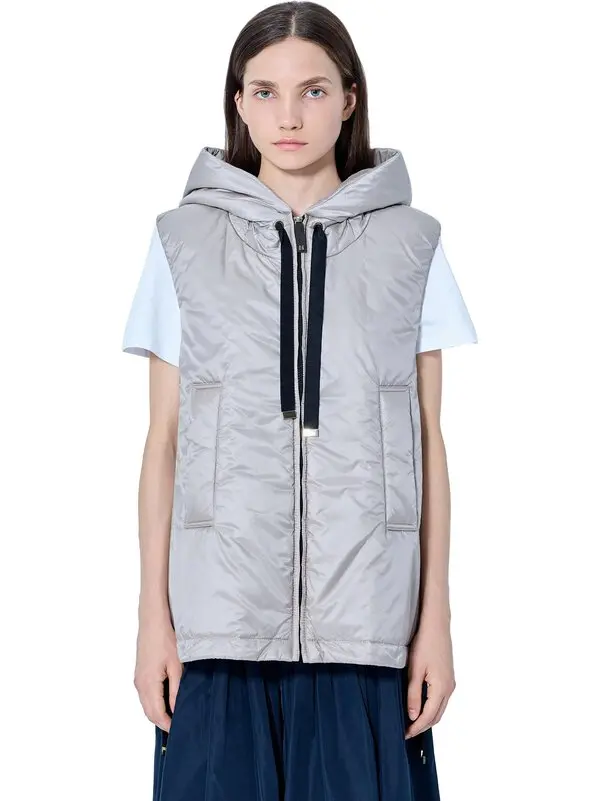 Max Mara Hooded Zip-up Vest - Cream