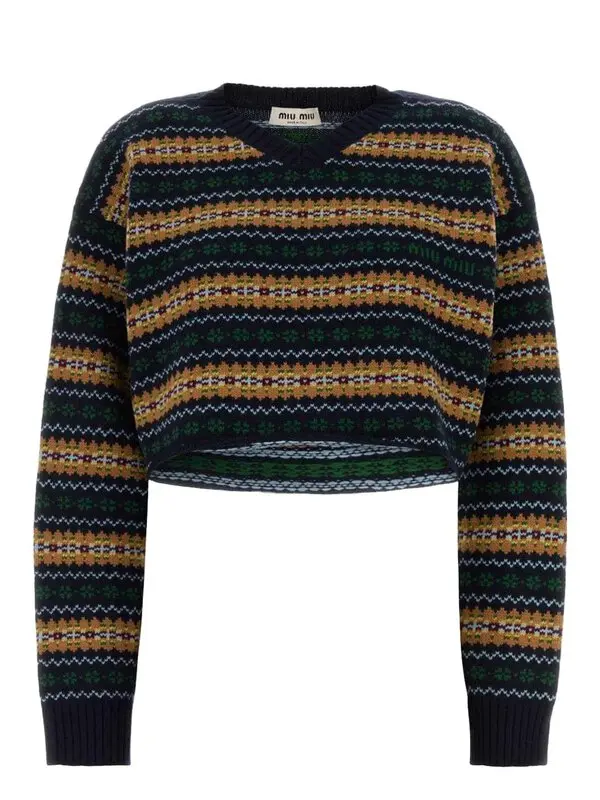 Miu Miu Patterned Sweater - Blue