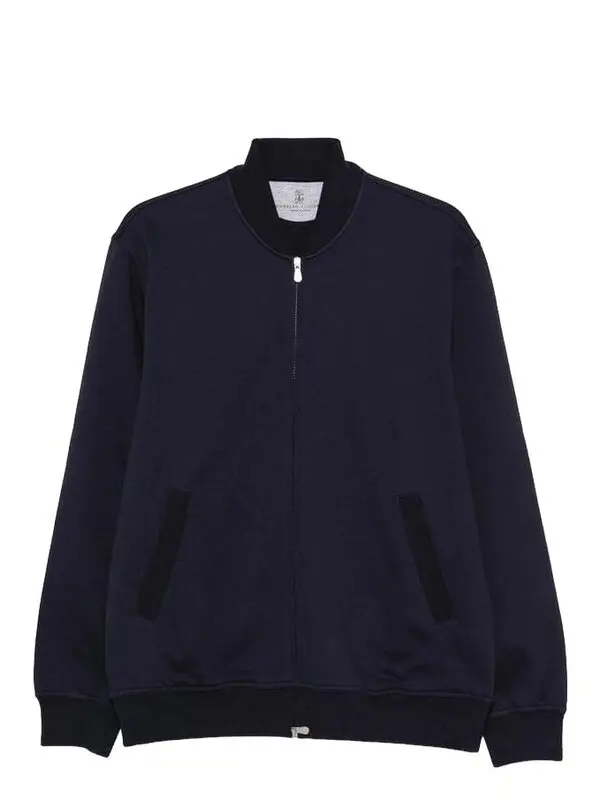 Brunello Cucinelli Zip Up Bomber Jacket - Blue
