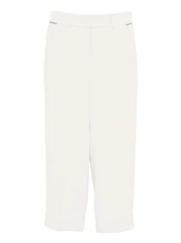 Peserico Tailored Straight Leg Trousers - Cream