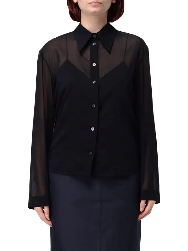 Gucci Sheer Silk Chiffon Evening Shirt - Black