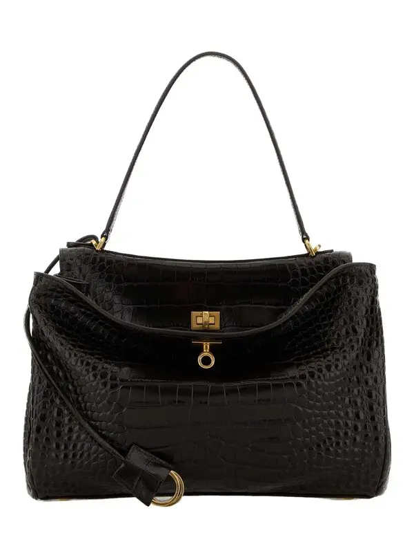 Balenciaga Dark Leather Rodeo Handbag - Brown
