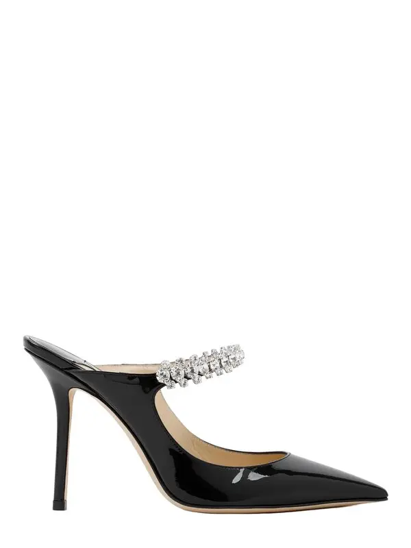 JIMMY CHOO Bing 100 Patent Mules - Black