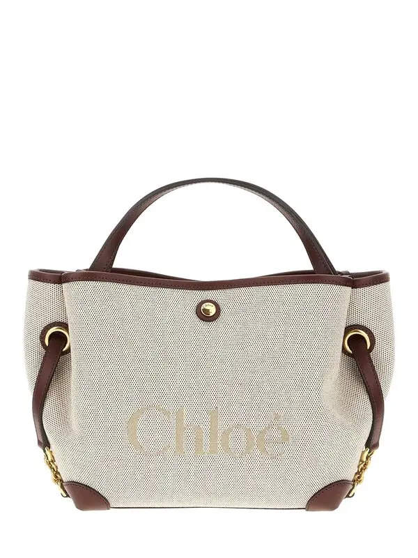 Chloé Leather Trimmed Logo Handbag - Multicolor