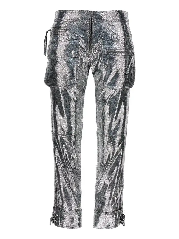 Isabel Marant Étoile Crackle Leather Trousers - Silver
