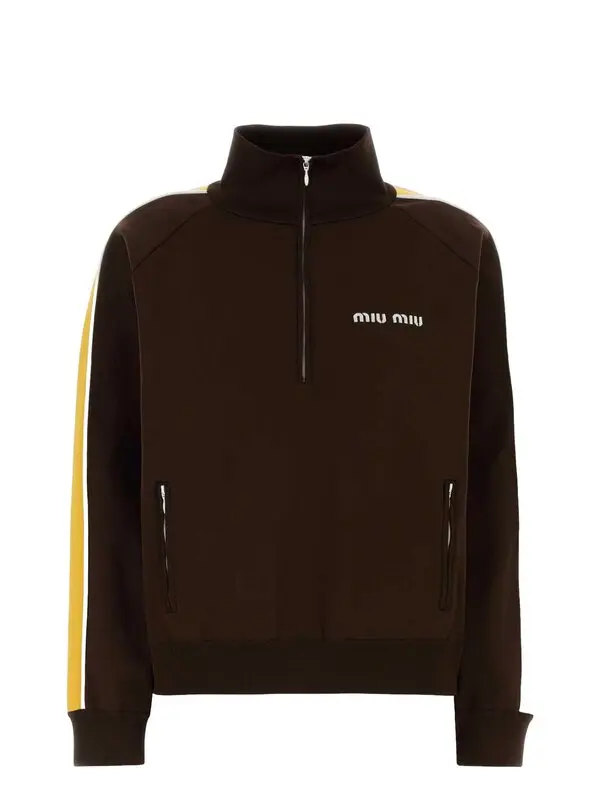 Miu Miu Tech Fabric Sweatshirt - Brown