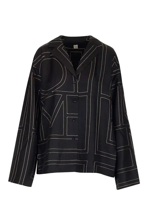 TOTEME Silk Twill Shirt - Black