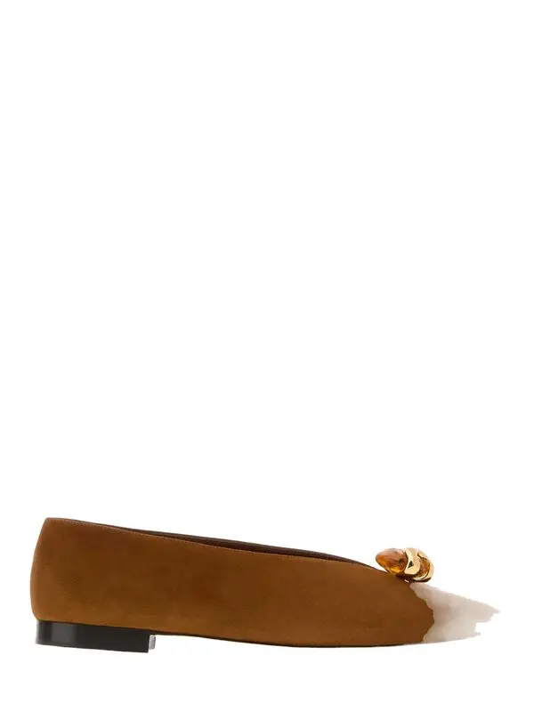 JIMMY CHOO Caramel Suede Margot Ballerinas - Brown