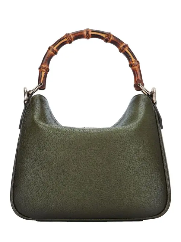 Gucci Diana Mini Grained Leather Bag With Bamboo Handle And Gg Logo - Green