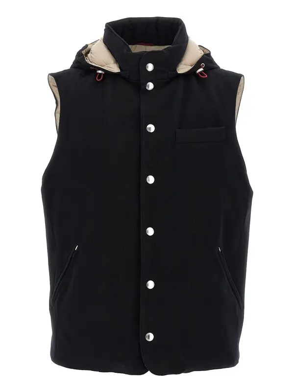 Brunello Cucinelli Padded Wool Vest - Black