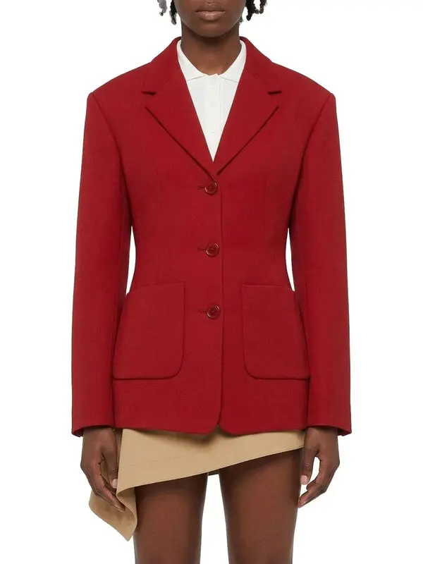 Loewe Wool Blend Single-breasted Blazer - Red