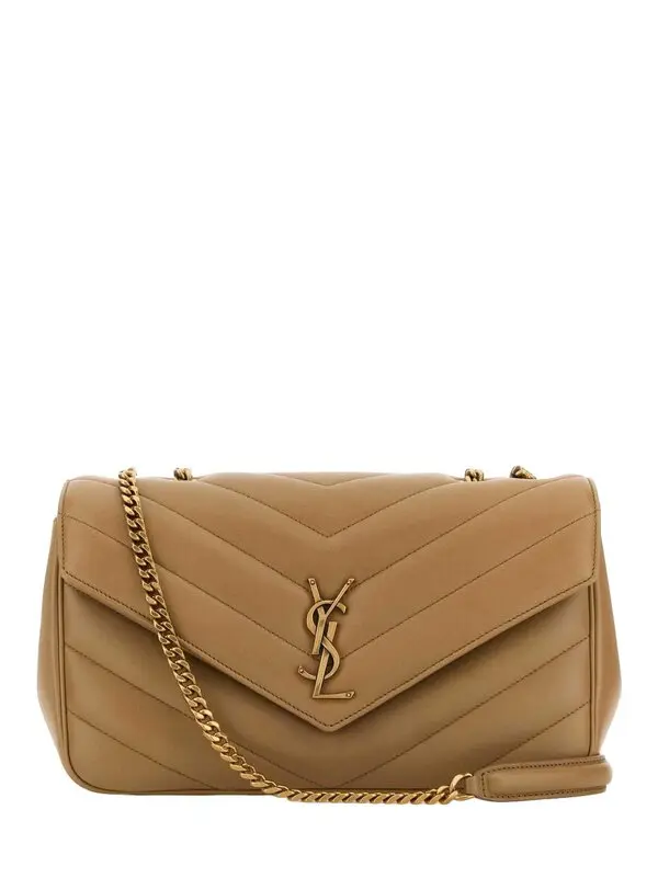 Saint Laurent Camel Leather Medium Loulou Shoulder Bag - Brown