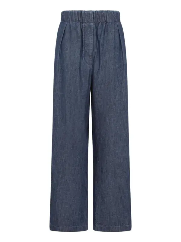 JIL SANDER Wide Leg Elasticated Pant - Blue