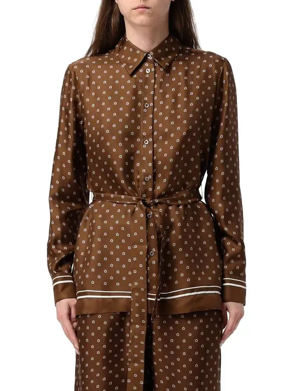 Max Mara Printed Silk Shirt - Brown