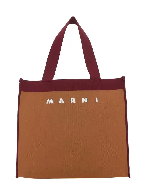 Marni Two-tone Fabric Medium Shopping Bag - Multicolor