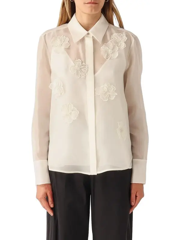 Max Mara Silk Organza Shirt - Cream