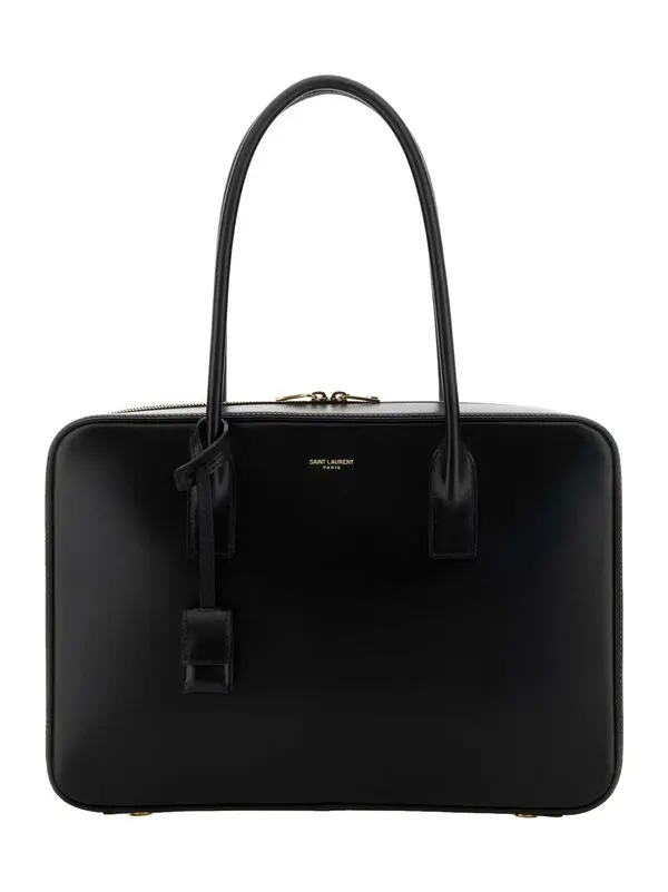 Saint Laurent Leather Sac De Jour Handbag - Black
