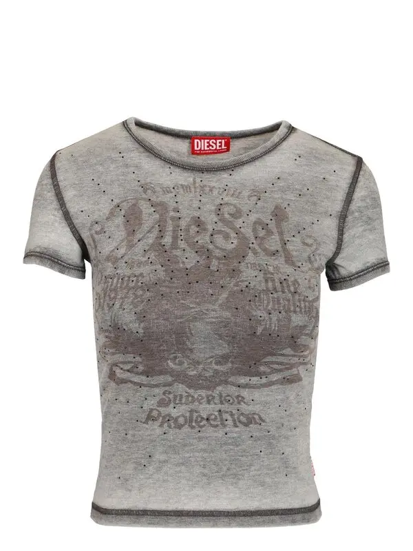 DIESEL® T-shirt T-uncuties-long-aa3 - Gray