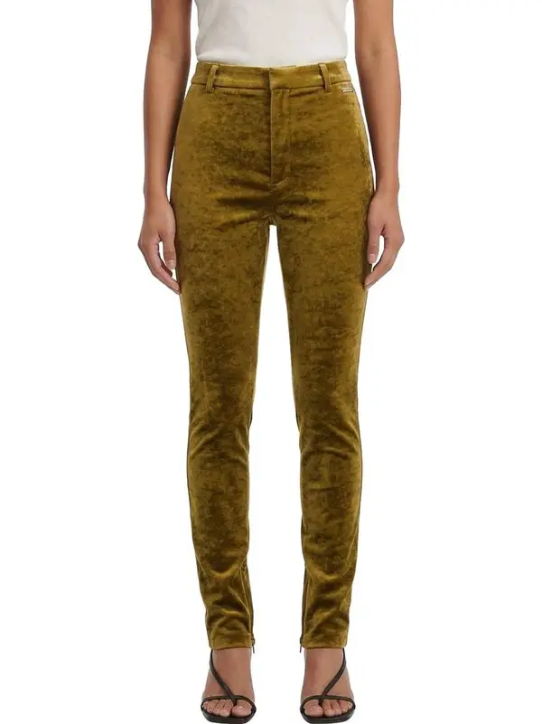 Gucci Skinny Velvet Trousers - Brown
