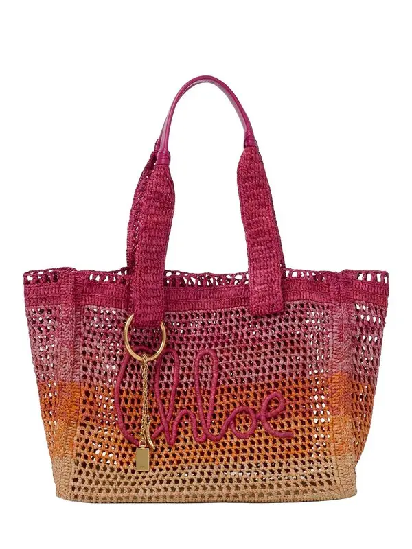 Chloé East-west Summer Banana Multicolored Raffia Shoulder Bag - Multicolor
