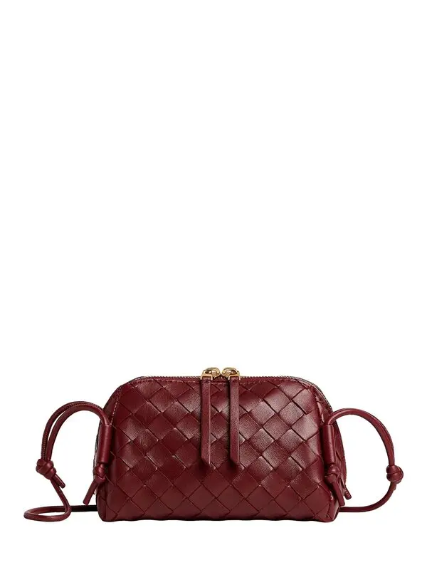 Bottega Veneta Concert Pouch Leather Shoulder Bag With Intrecciato Pattern - Multicolor