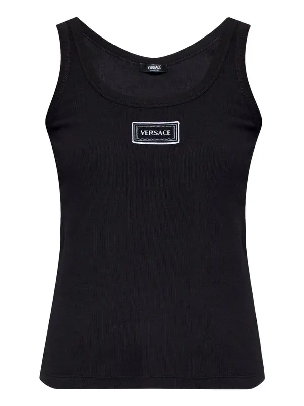 Versace Logo Cotton Tank Top - Multicolor