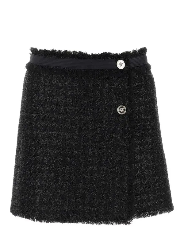Versace Tweed Mini Skirt - Black