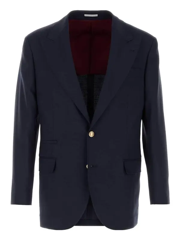Brunello Cucinelli Navy Wool Blazer - Blue