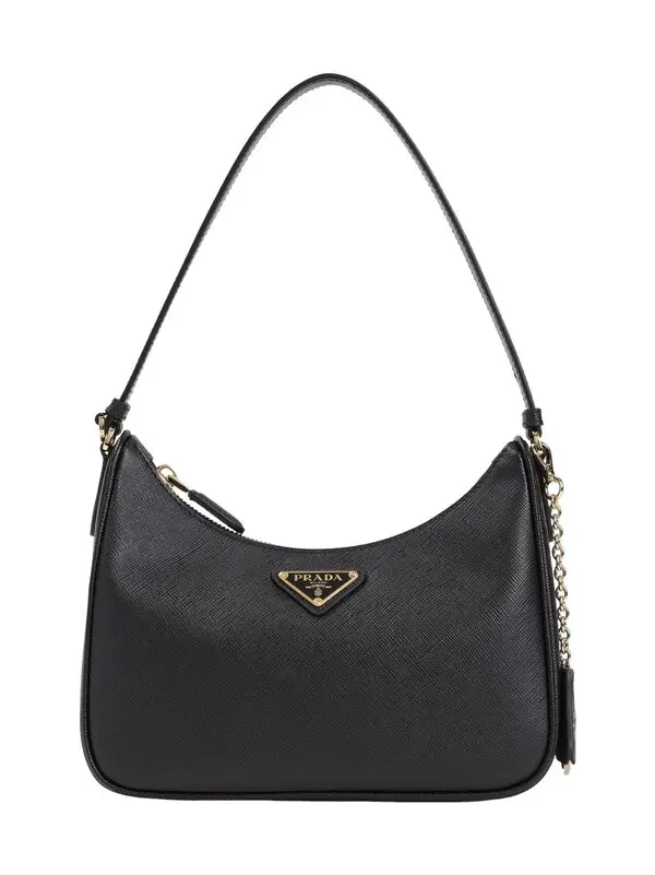 Prada Re-edition 2005 Saffiano Leather Shoulder Bag - Black